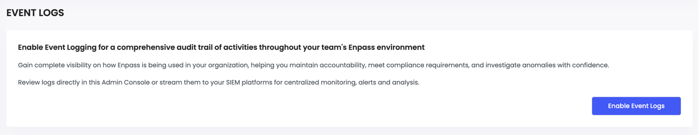 Getting started with Event Logs