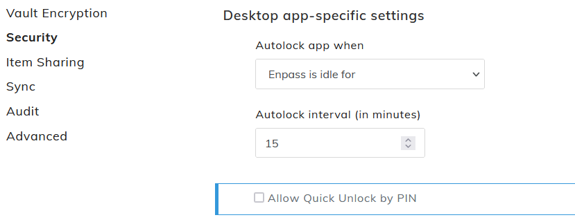 Security policies in the Enpass Admin Console