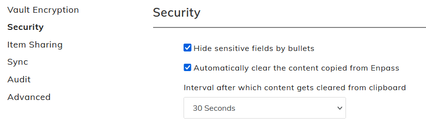 Security policies in the Enpass Admin Console