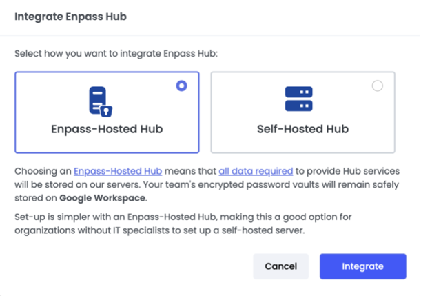 Setting up an Enpass Hub hosted by Enpass
