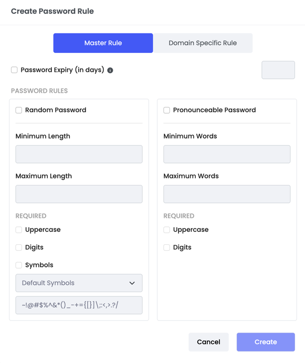 Setting password rules in the Enpass Admin Console