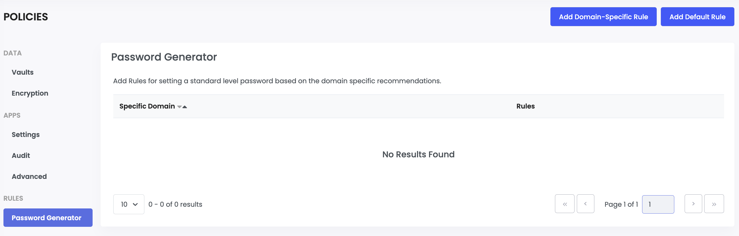 Setting password rules in the Enpass Admin Console