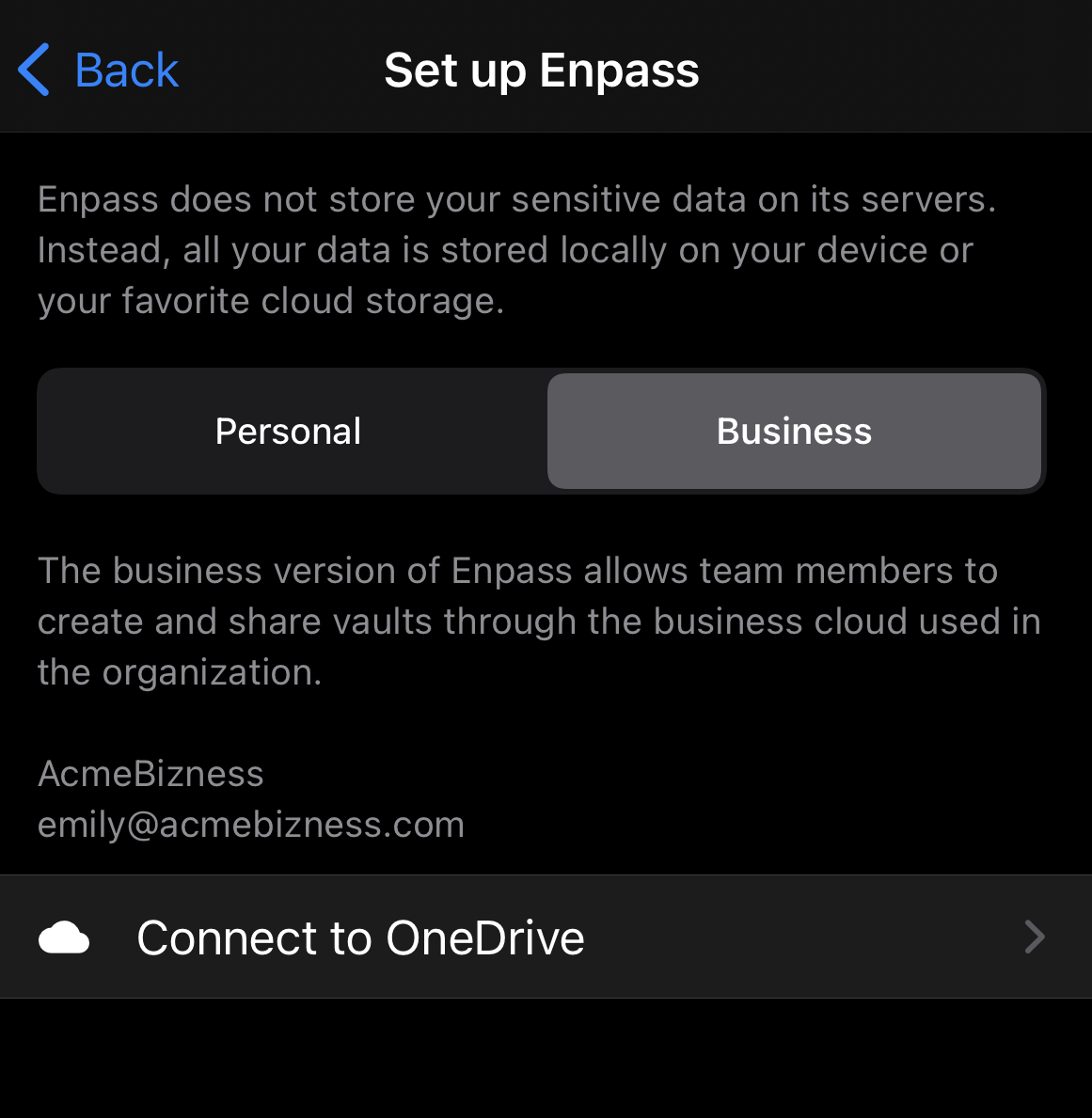 Connect to Your OneDrive Business Account