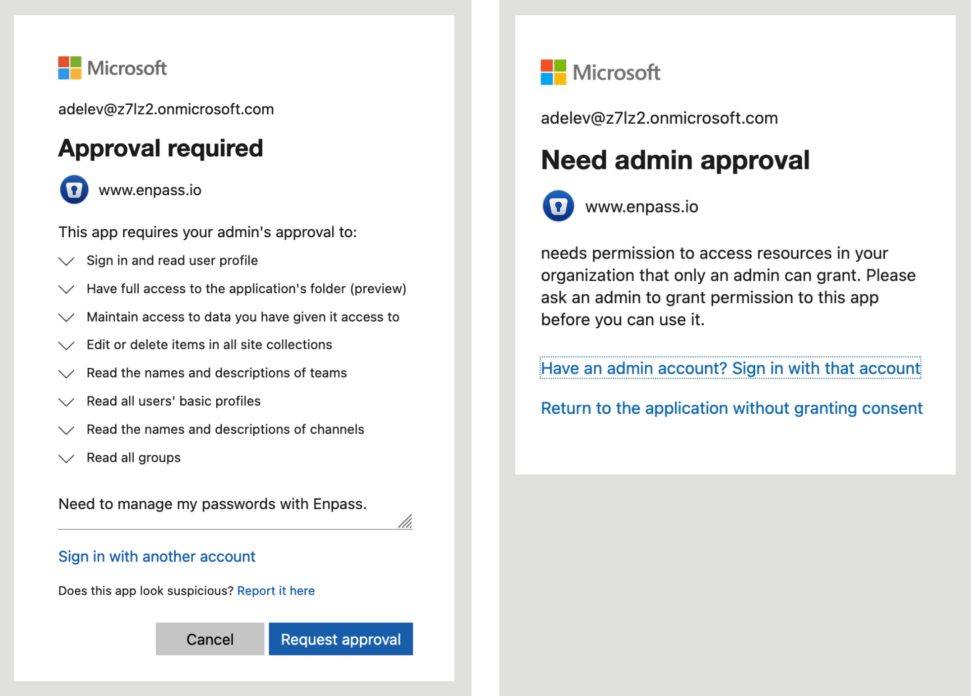 Troubleshooting: Microsoft "Approval required" or "Need admin approval ...
