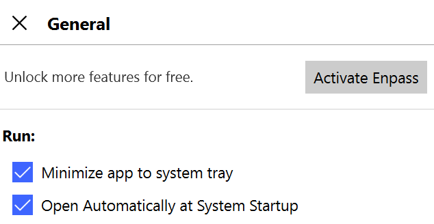 Registering an email with Enpass